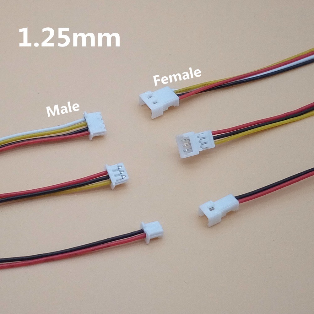 20 Sets/Lot Micro JST 1.25MM 2-Pin/3-Pin/4-Pin Male & Female Connector Plug with Wires Cables ...