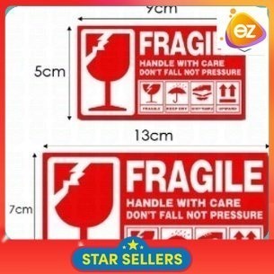 1000PCS Stiker mudah pecah FRAGILE Sticker Fragile Label Warning Label ...