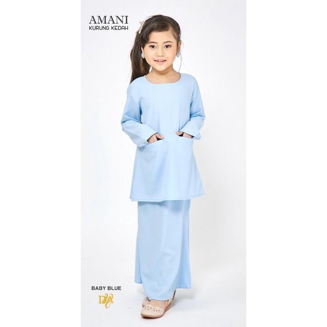 BAJU KURUNG KEDAH POKET KLASIK BAJU RAYA 2024 BUDAK KIDS ROYAL BLUE ...