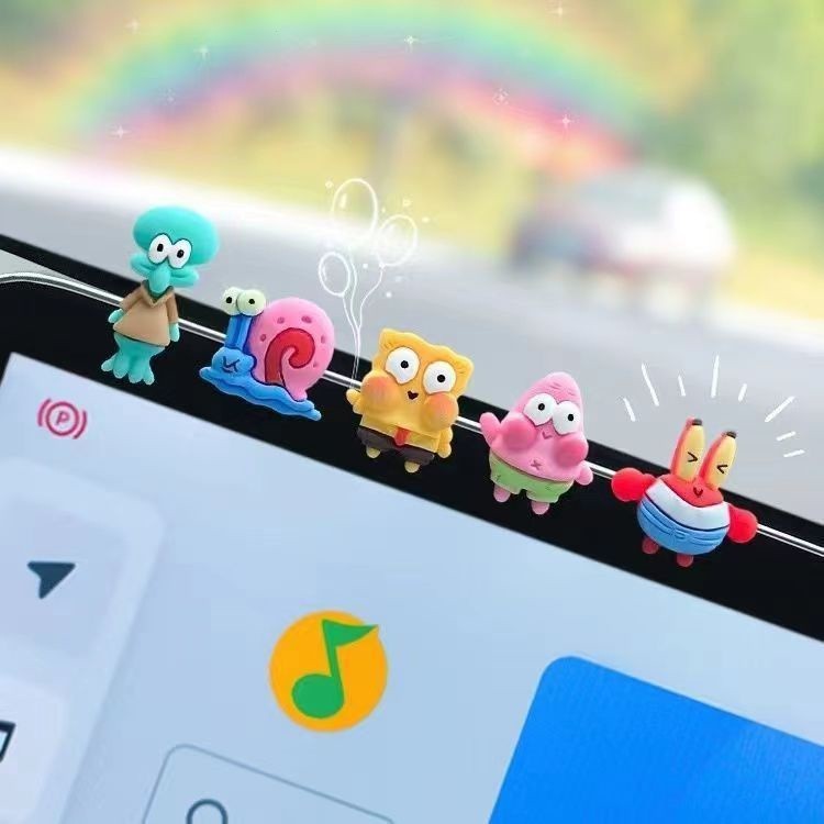 5pcs SpongeBob SquarePants car decoration screen display, center ...