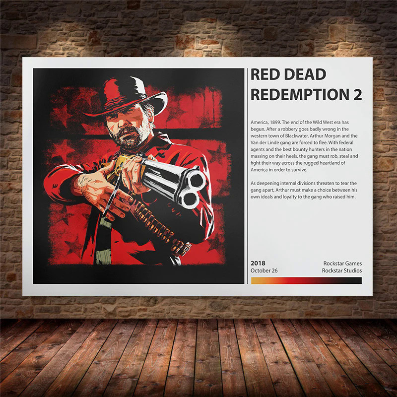 Popular Game Red Dead Redemption 2 Nordic Prints Wall Art Aesthetic ...