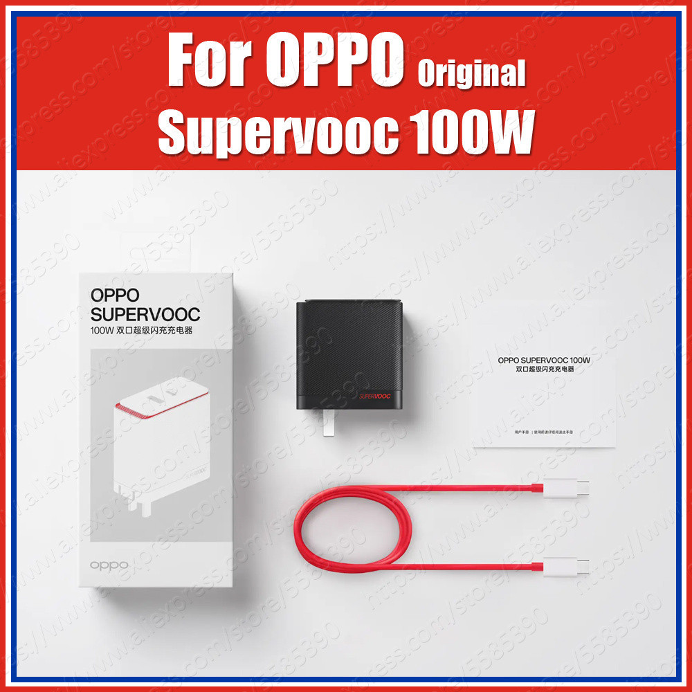 Original OPPO 100W Charger 10A Cable PD SuperVOOC Dual Ports Fold ...