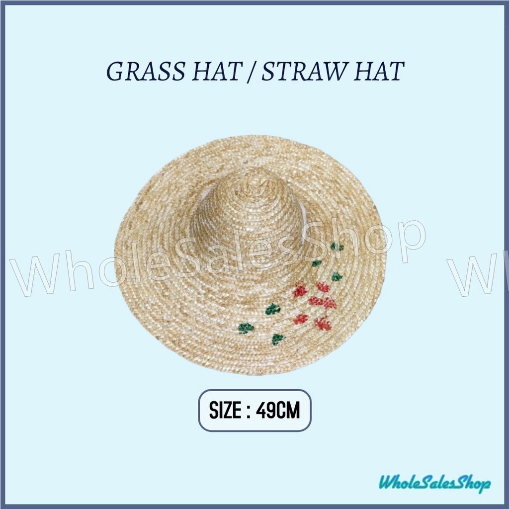 👒READY STOCK👒BIG GRASS FARMER HAT STRAW HAT GARDENING HAT TOPI RUMPUT ...