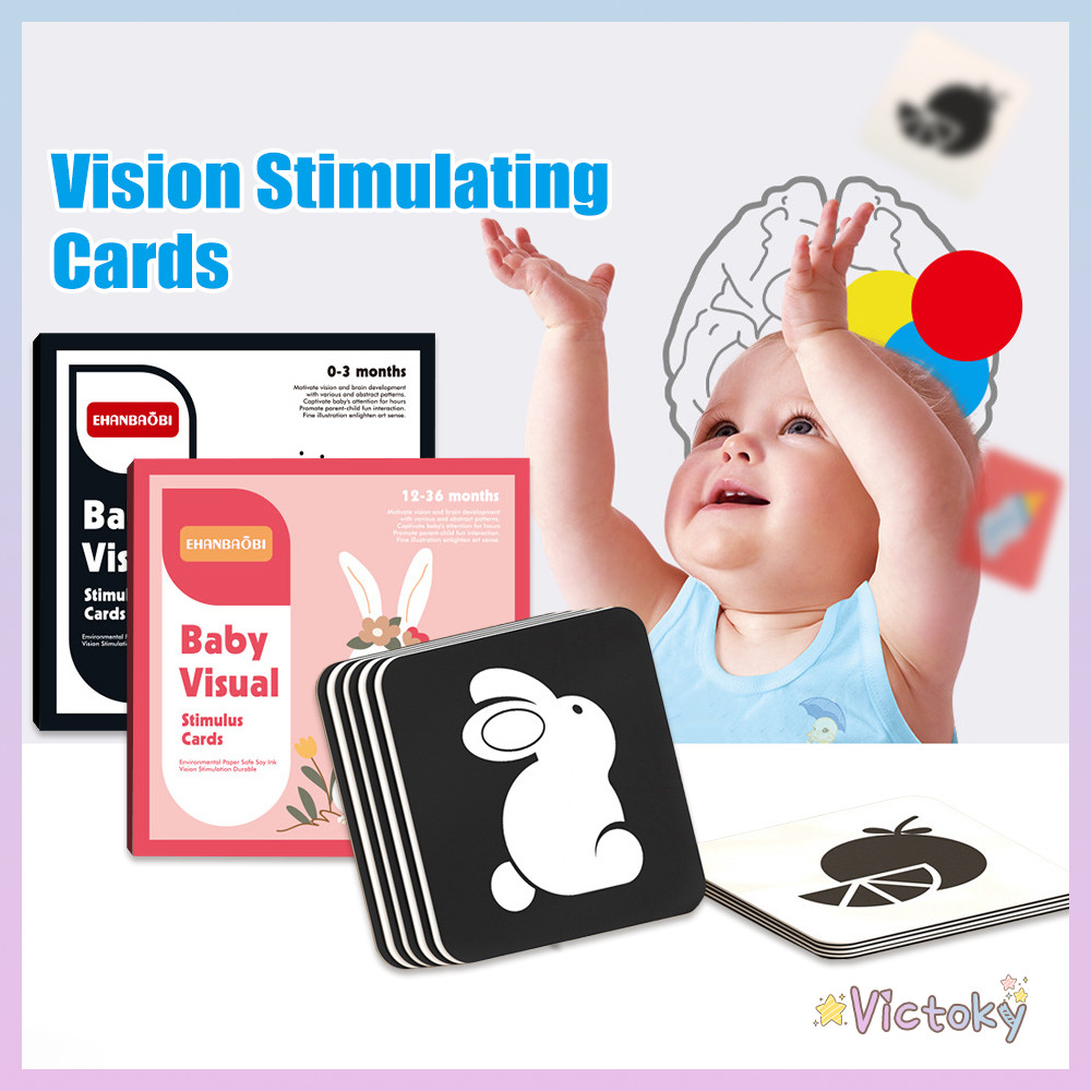 Victoky Montessori Baby Flash Card Baby Visual Stimulus Card High ...