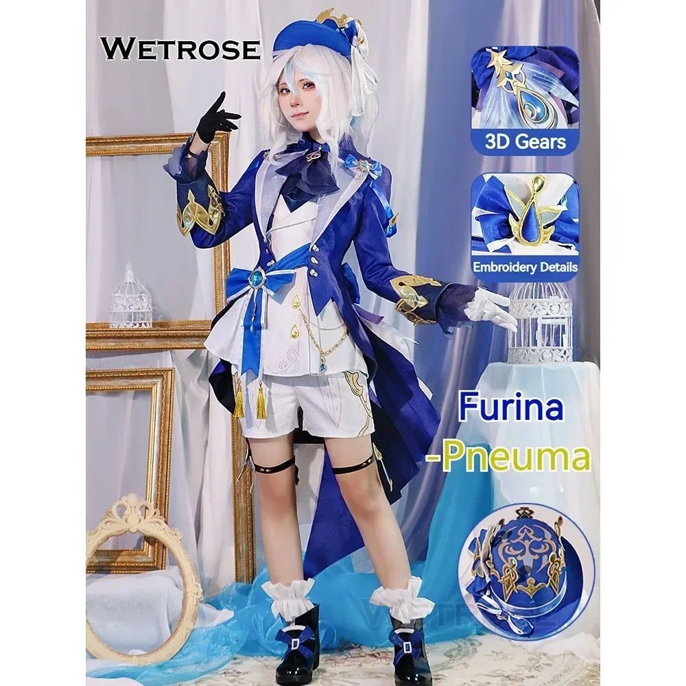 Furina SSR Cosplay Costume Genshin Impact Pneuma White Furiina Focalors ...