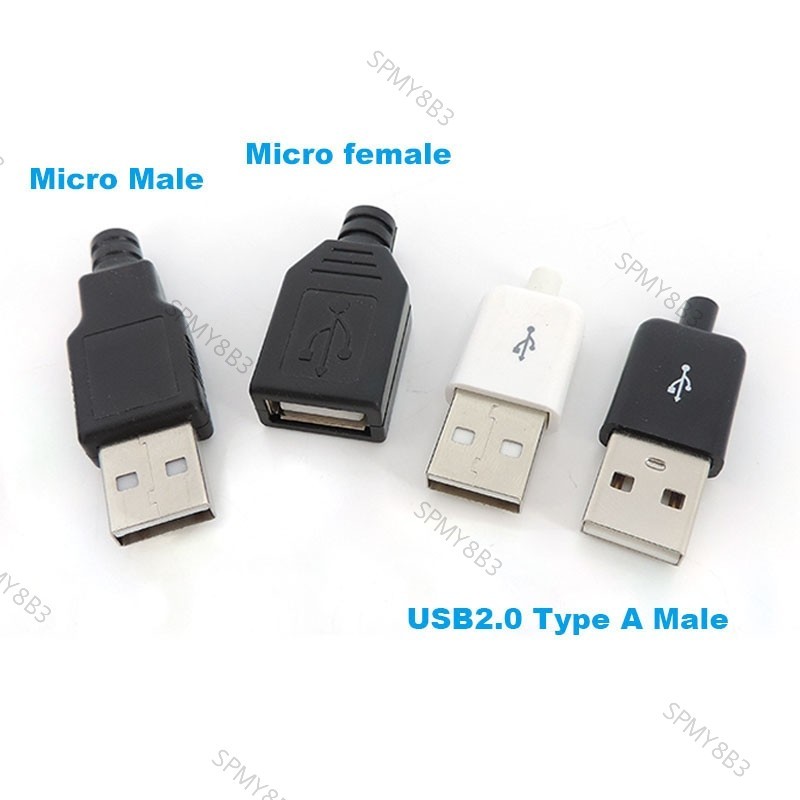 USB type 2.0 A Male female Adapter Connector plastic power Plug Socket ...