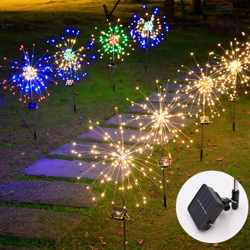 lampu led solar hiasan taman klip klip kelip kelap warna warni luar ...