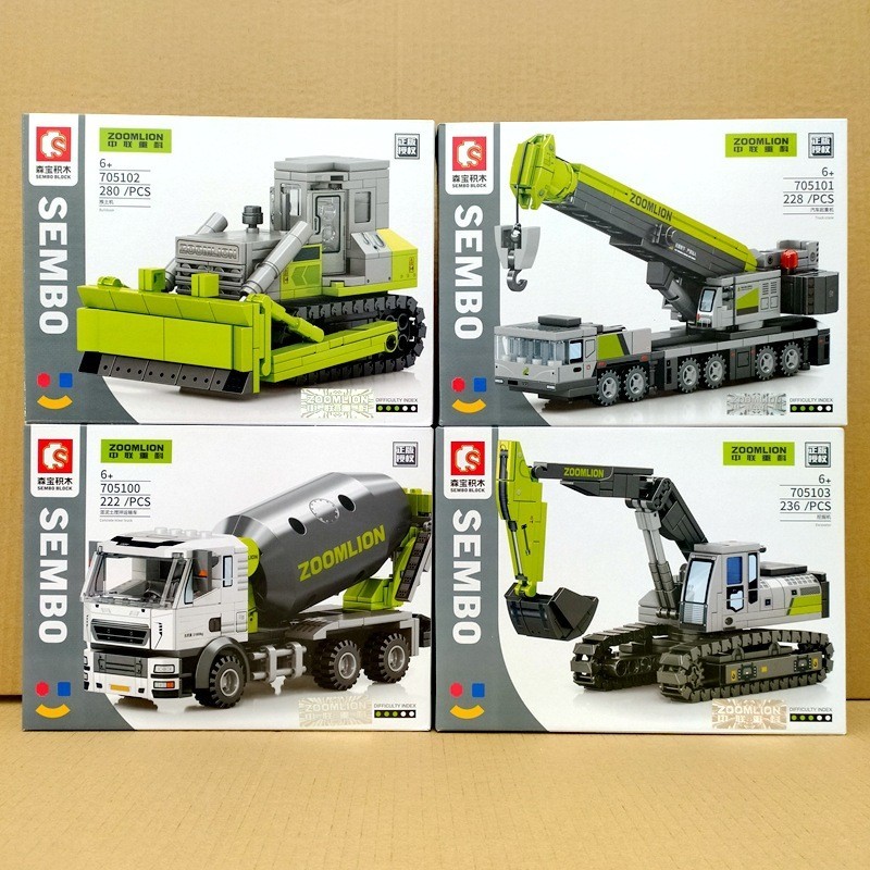 Sembo SEMBO CHEMBO Building Blocks705100- 3 Engineering Excavator Crane ...