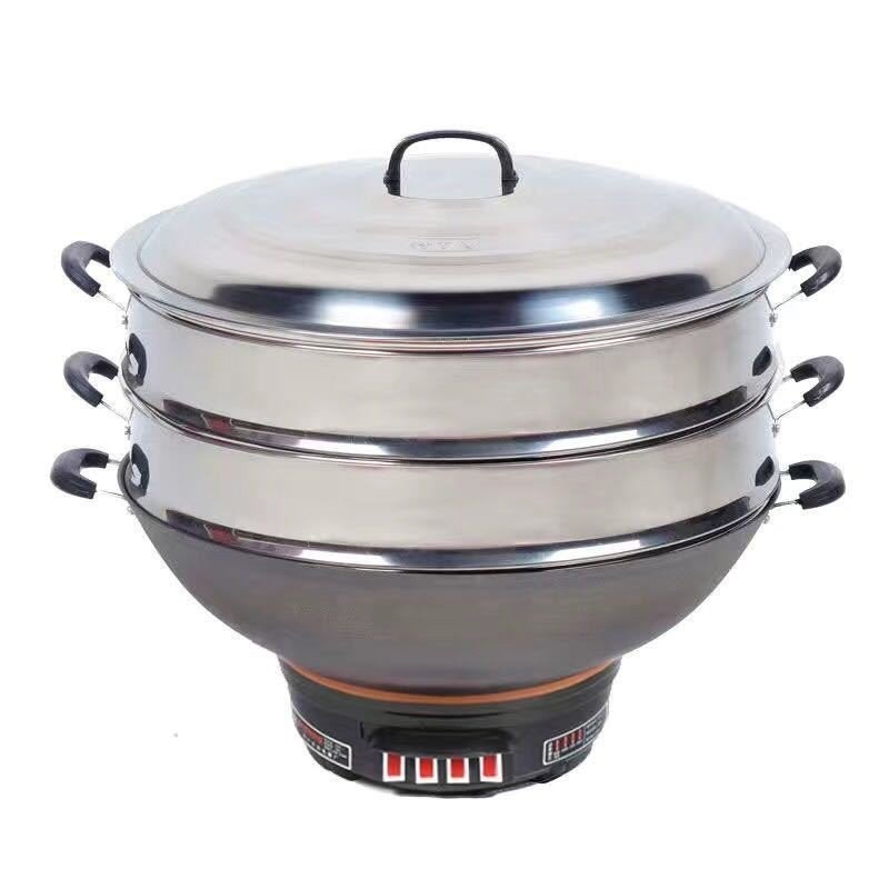 Free Shipping Extra Large Cast Iron Pan Electric Wok 50 Steamer ...
