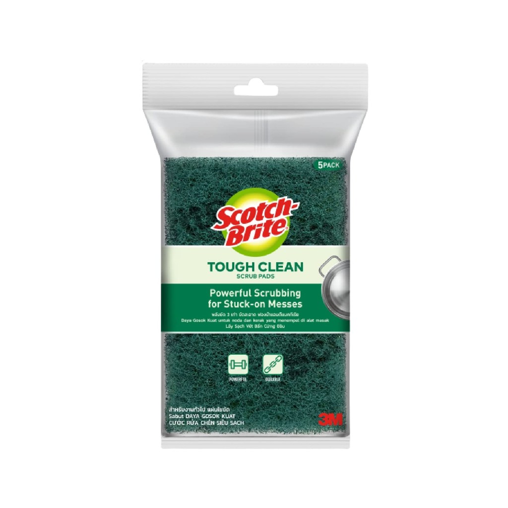 3M Scotch Brite 31-5 Scouring Pad (5's) Household Dish Pot Cleaning ...