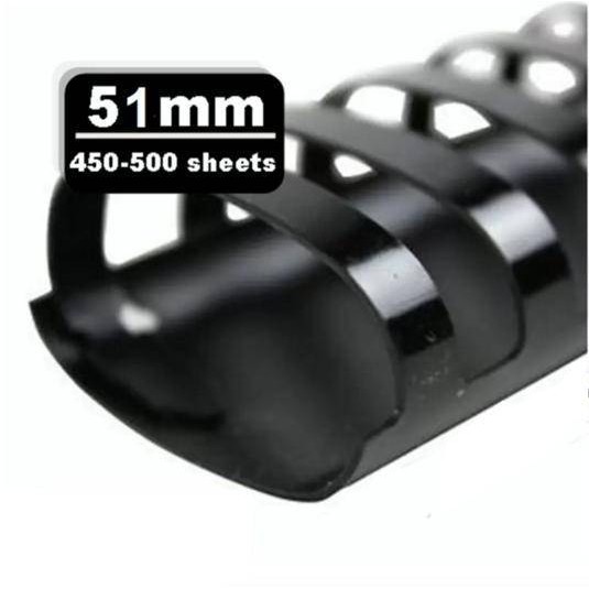 10 pcs - 51MM Black Plastic Binding Comb (Binding Up To 500 Sheets ...