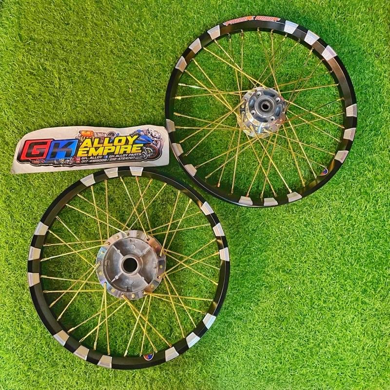 RIM ALLOY 3CALIT 17 x 1.40 + HUB CHROME + LIDI CHROM PNP WAVE125 ...