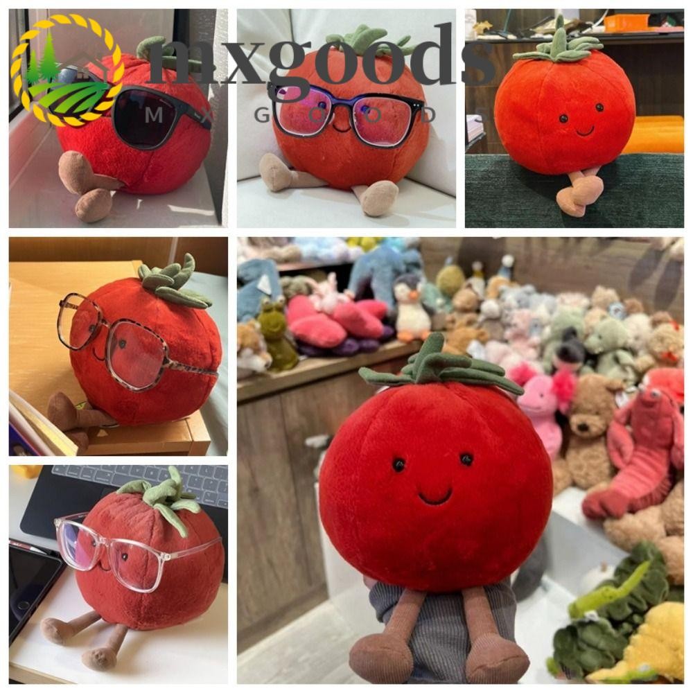 MXGOODS Simulation Tomato Plush Toy, PP Cotton Fluffy Red Tomato ...