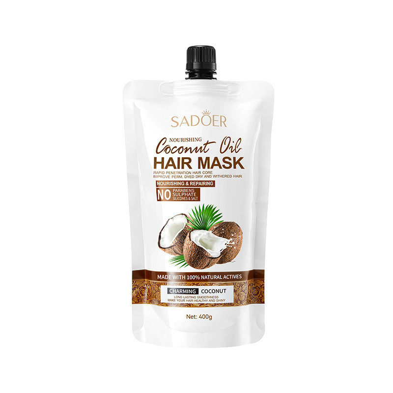 ROREC SADOER Nourishing Coconut Oil Hair Mask Improve Frizz Smooth Hair Repair Hair Mask 400g ...