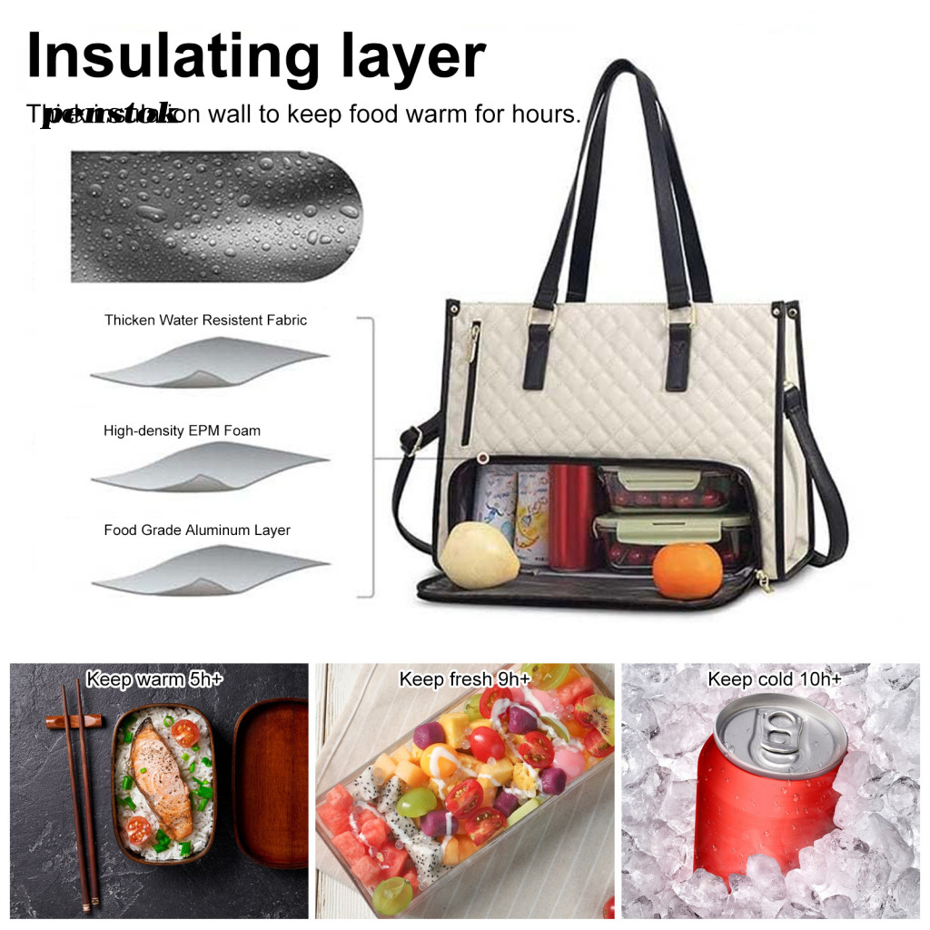 PEN| Weekend Getaway Cooler Bag Laptop Lunch Bag Stylish 2-in-1 Tote ...
