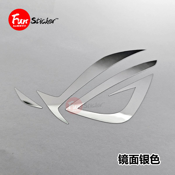 Stickers New Style Asus ROG Player Country Logo Silver Mirror Stickers ...