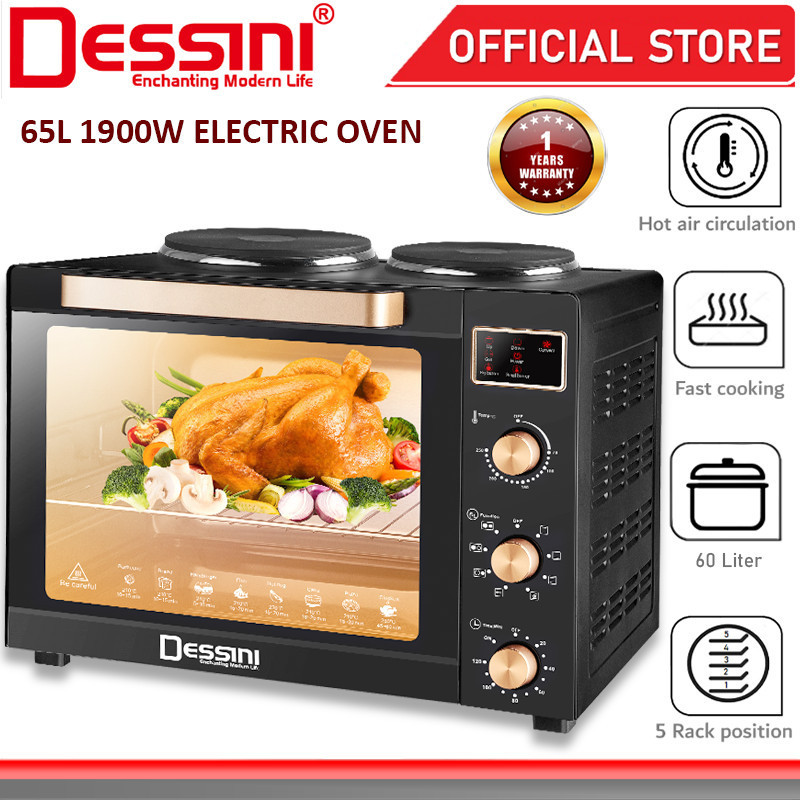 DESSINI ITALY 60L Electric Rotisserie Oven Convection Air Fryer Toaster ...