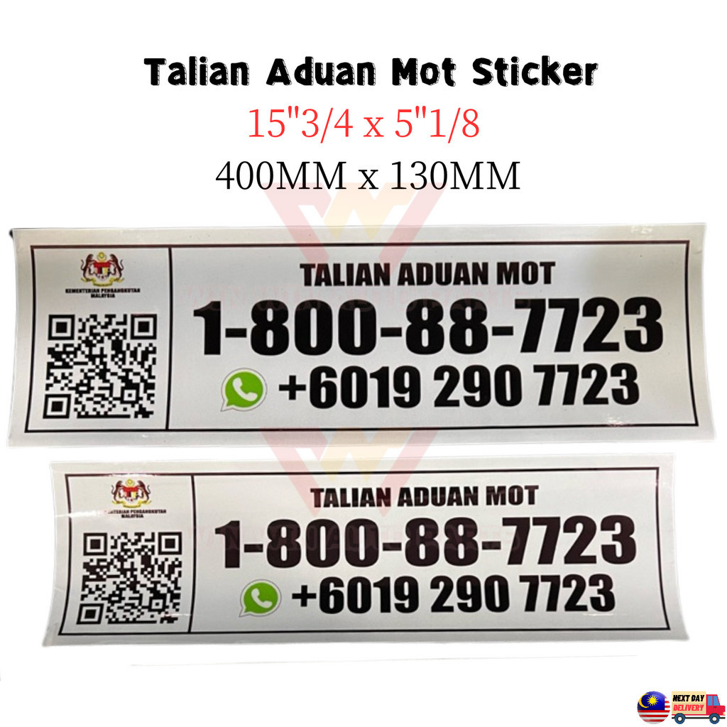 New Type Talian Aduan Mot Sticker Lorry Truck Sticker Hot Line Complain ...