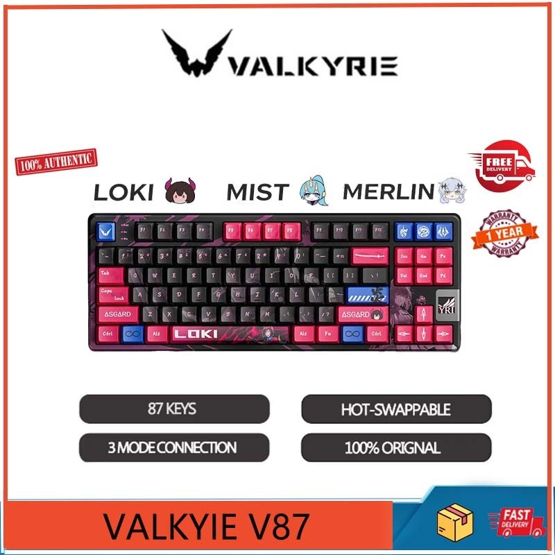 Valkyrie VK87 mechanical keyboard for gaming, color TFT screen, three ...