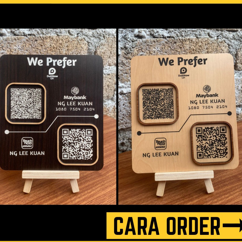 Custom Engrave 2 QR Code Ewallet Mae / Maybank Qrpay/ Tng/ Big Pay ...