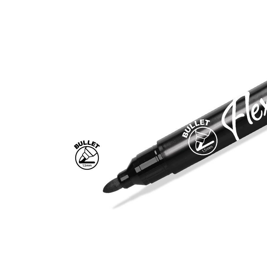FlexOffice Flexmarker Permanent Marker Nib - Blue/Black/Red (1.5mm x 12 ...