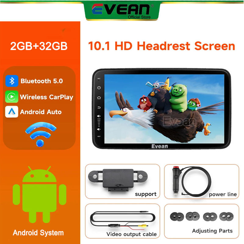 10.1inch Qled Headrest Monitor Display Android Touch Screen For Car ...