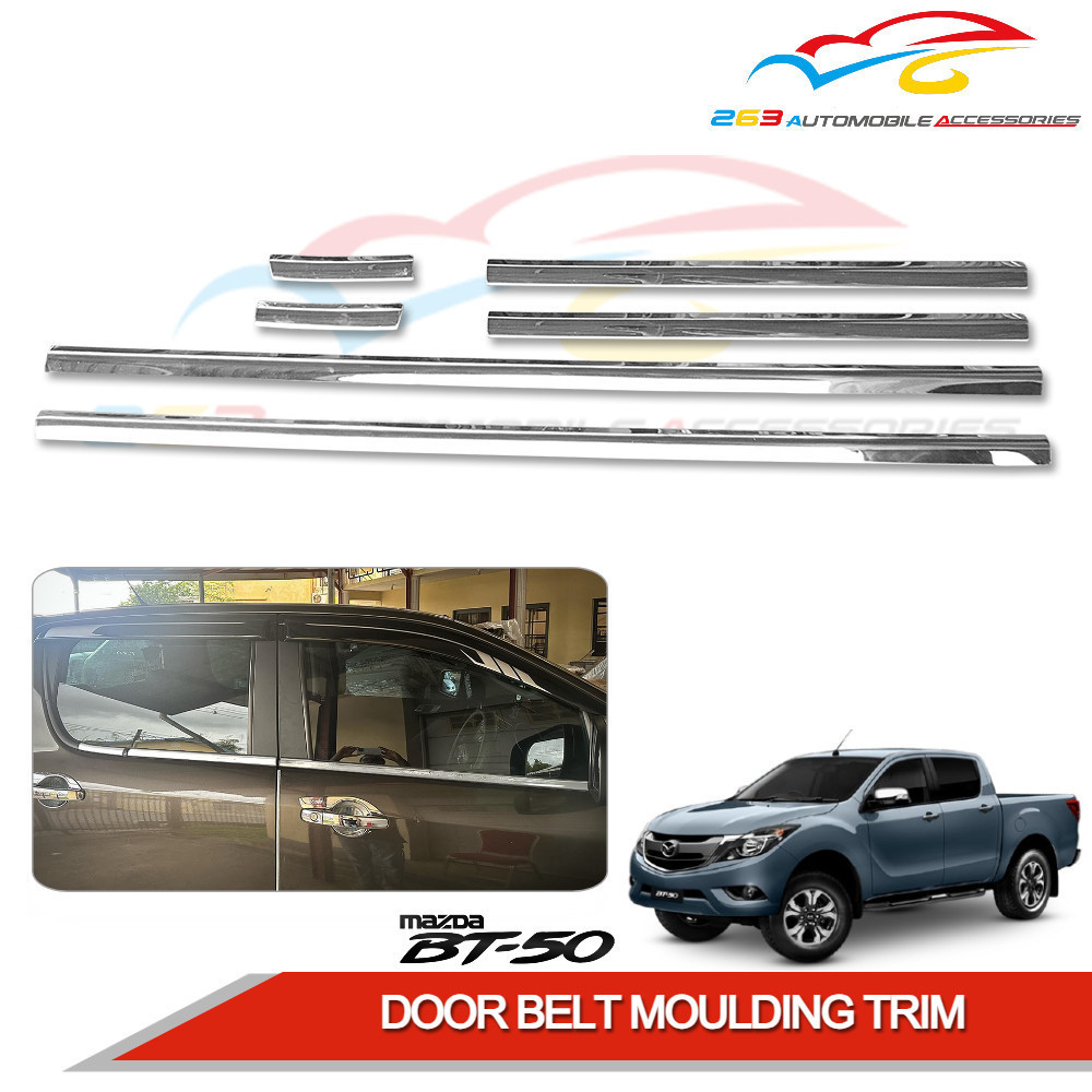 MAZDA BT50 BT-50 2013-2018 DOOR BELT MOULDING 'STAINLESS STEEL' (CHROME ...