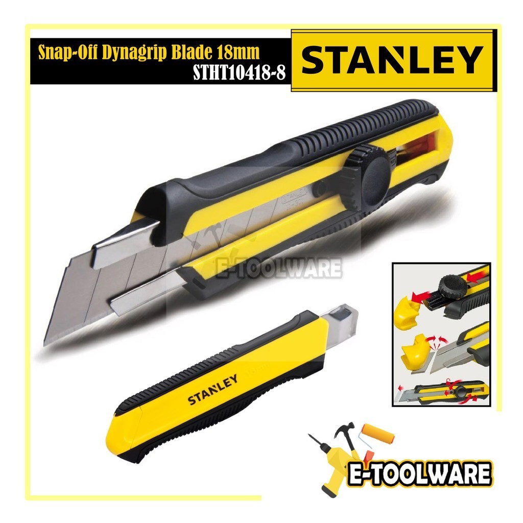 Stanley Snap off Cutter 18mm Knives Dynagrip Blade Series STHT10418-8 ...