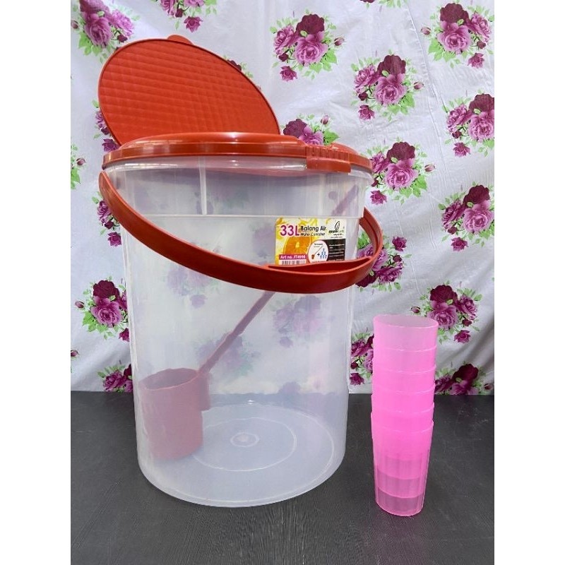 APPLELADY 25L Water Container With Handle & Ladle / Bekas Air / Balang ...