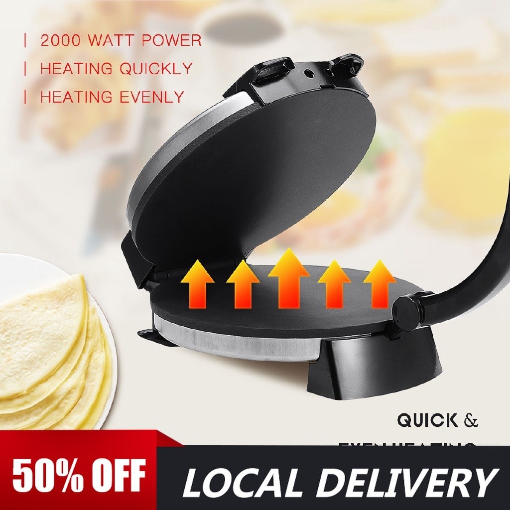 220V Kitchen Stainless steel Electric Roti Crepe Maker Paratha Chapati ...