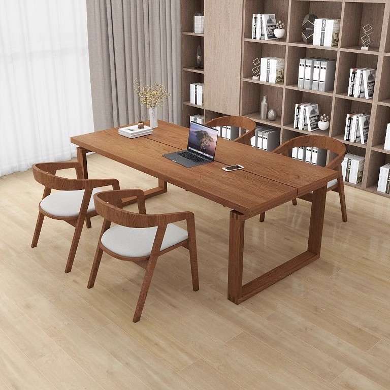 White Waxwood Mobien Dining Table All Solid Wood Japanese Style Log ...