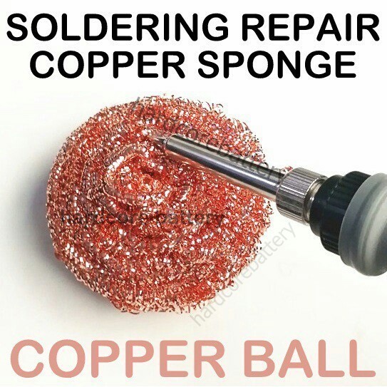 Copper metal Wire Sponge Ball Solder Iron Tip nozzle Cleaner for ...