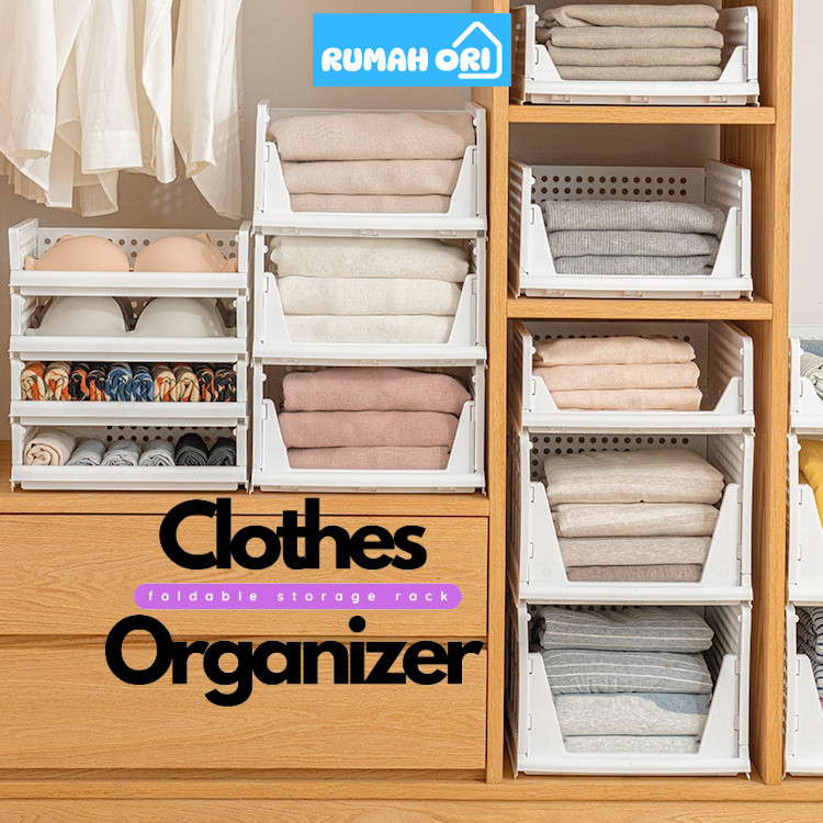 Multipurpose Stackable Folding Drawer Storage Rack Wardrobe Organizer ...