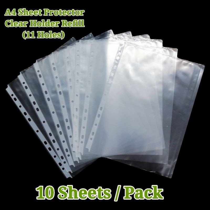 20pcs (11HOLE) CLEAR HOLDER POCKET REFILL FOR A4 SIZE (20PCS/PK)(Ready ...