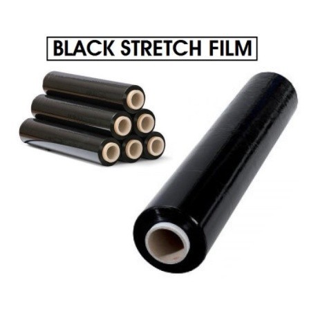 Black Stretch Film 2kg x 1 roll Secure Wrapping Parcel Luggage Cling ...