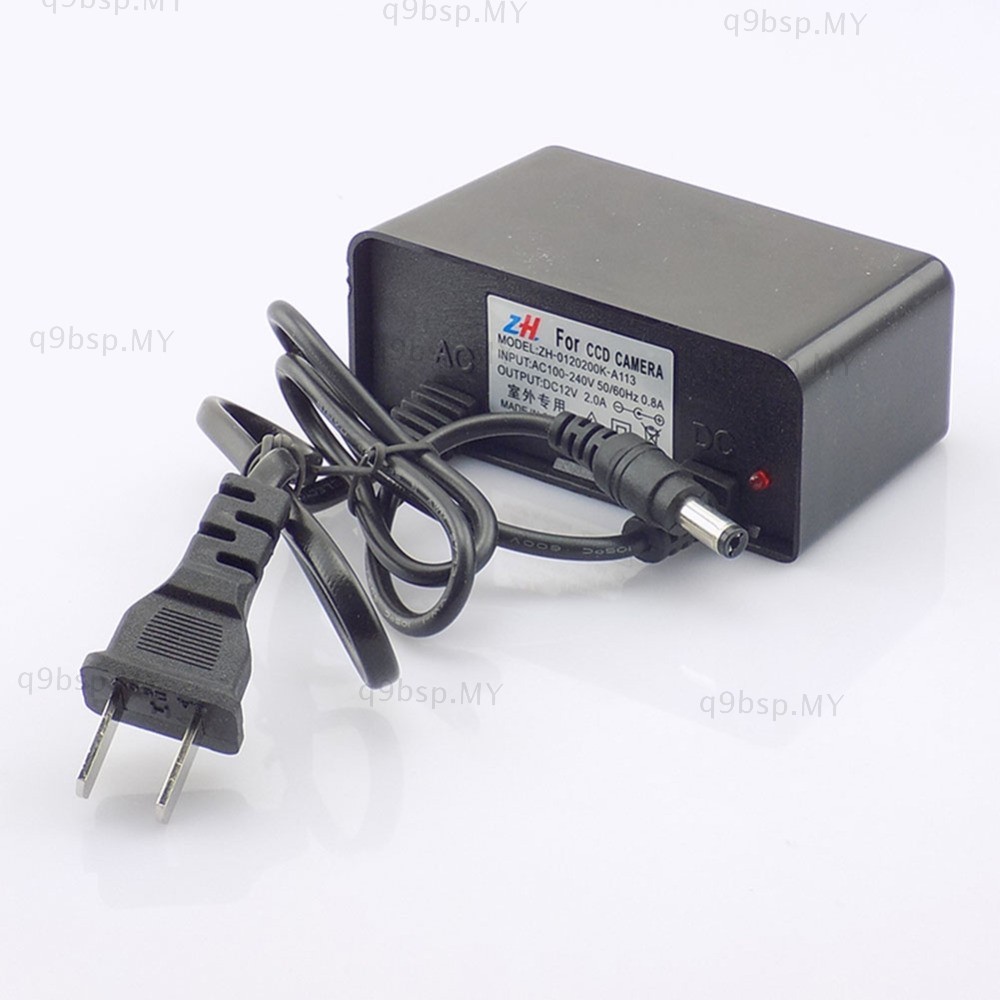 AC/DC 12V 2A CCTV Video Camera Power Supply Adaptor Outdoor Waterproof ...