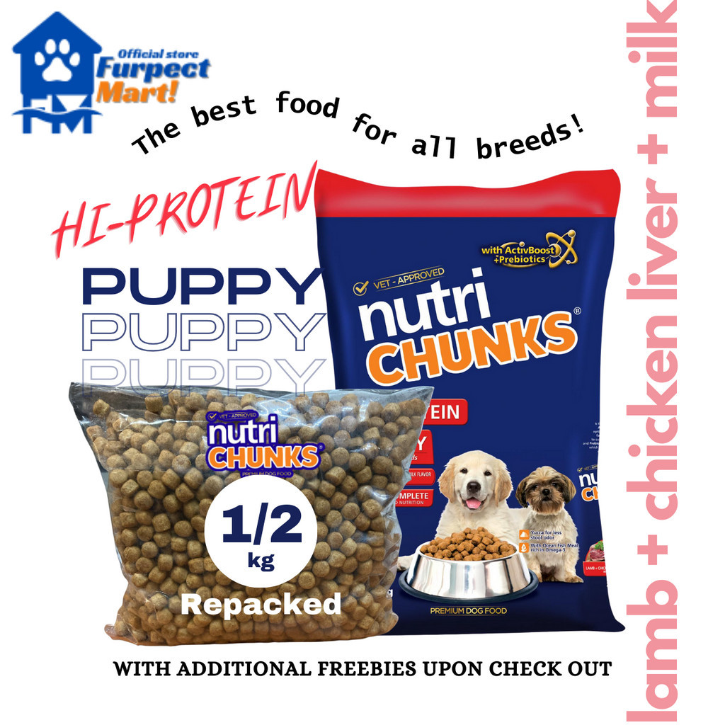 Nutri Chunks Hi-Protein Puppy Lamb Chicken Liver Milk Flavor for All ...