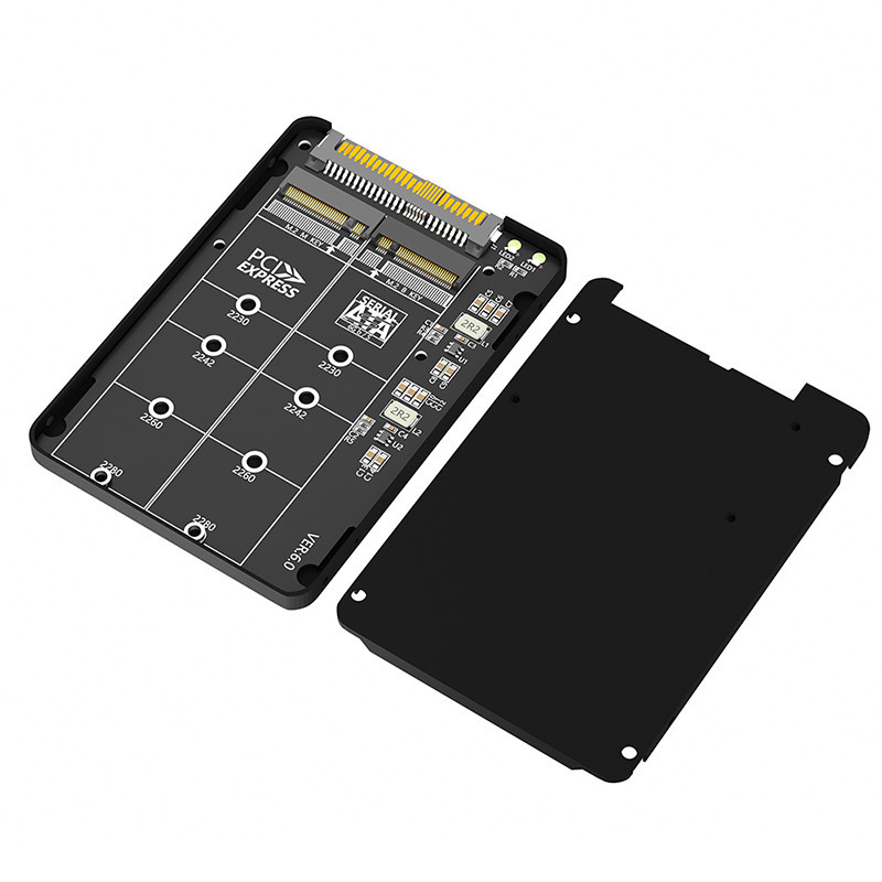 SSD Enclosure 2 in 1 M.2 NVME PCI-E NGFF SATA SSD to U.2 SFF-8639 Combo ...