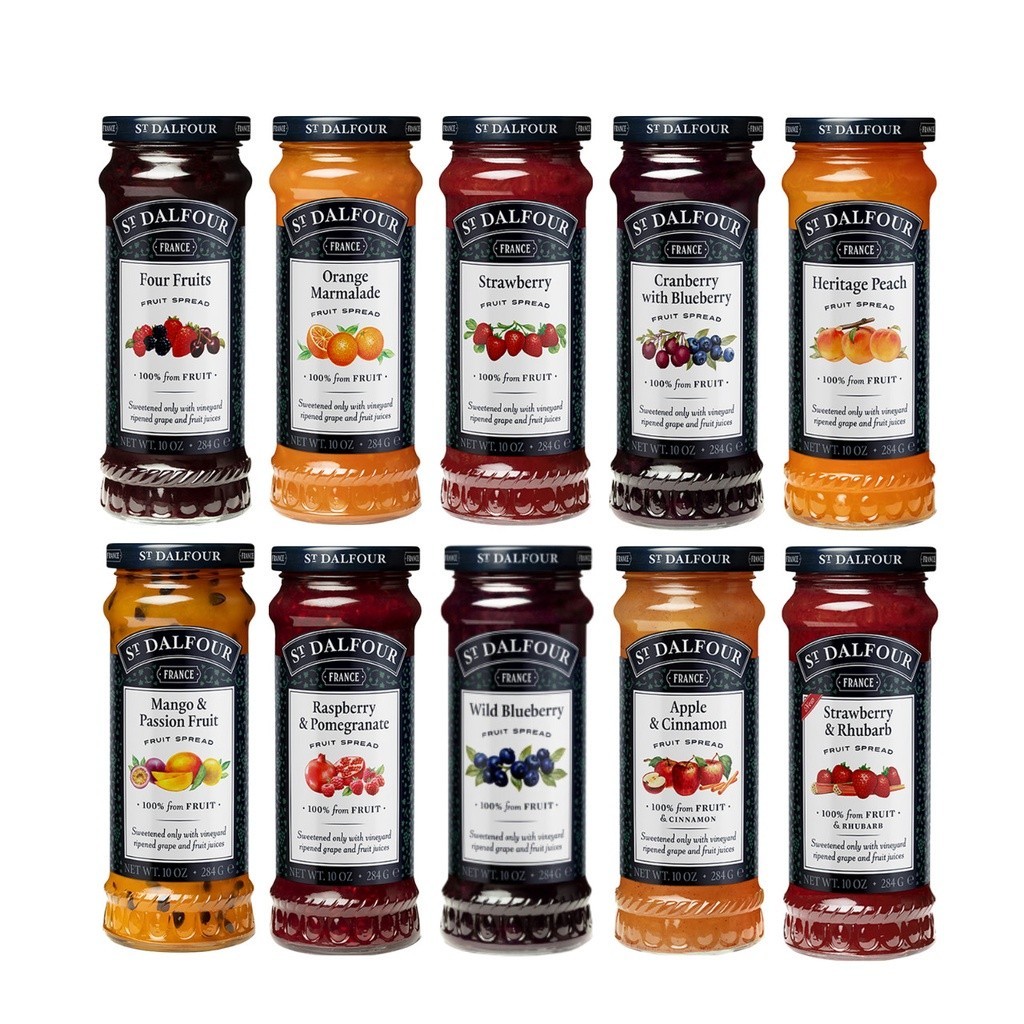 (FRENCH MADE) St Dalfour Fruit Spread Jam Traditional French Recipe Non-GMO 100% Fruit 22 ...