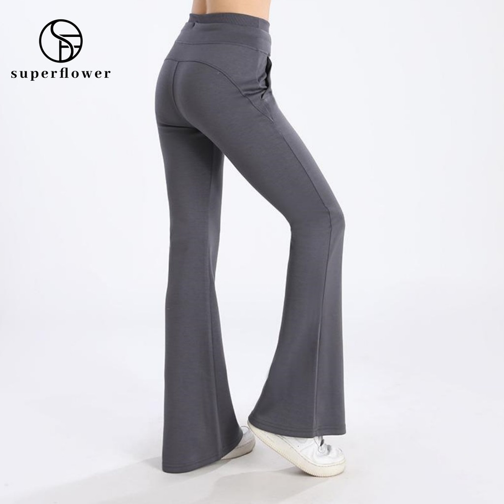 SUPERFLOWER Trendy Bell-bottom Running Pants, Fashionable and Slimming ...