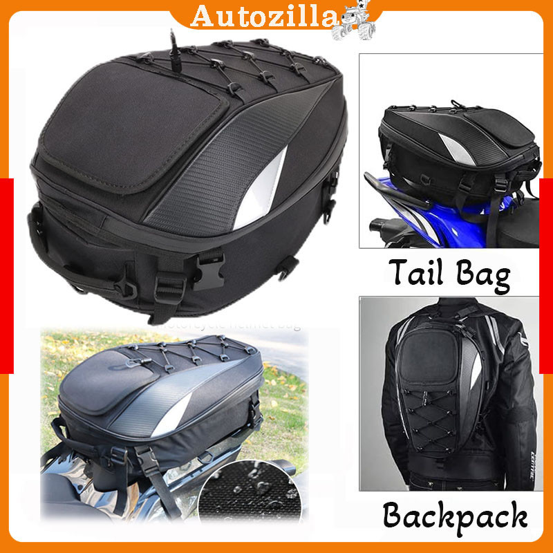Motorcycle Tail Bag Multifunction Back Seat Top Bag Racing Riding ...