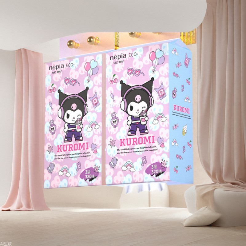 Kuromi Tissue Paper 3 Packs Per BOX Sanrio Cute Facial Tissue | Shopee ...