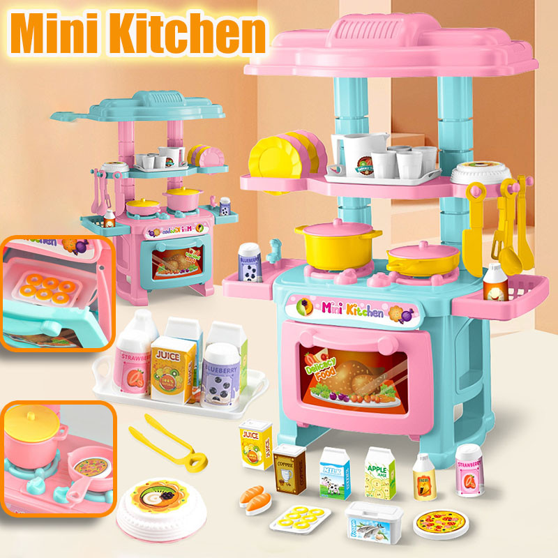 48PCS Cooking Set Toys Deluxe Kitchen Pretend Play Kids Pretend Role ...