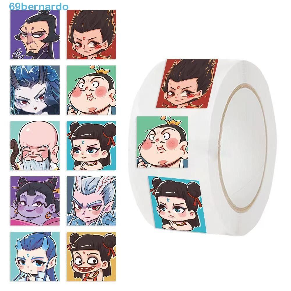 BERNARDO 500PCS Ne Zha 2 Stickers, Anime Movies Cute NeZha Roll Sticker ...