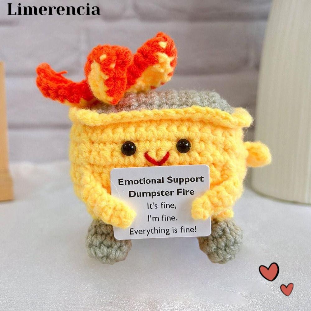 LIMERENCIA Crochet Dumpster Fire, Handmade with Positive Card Emotional ...