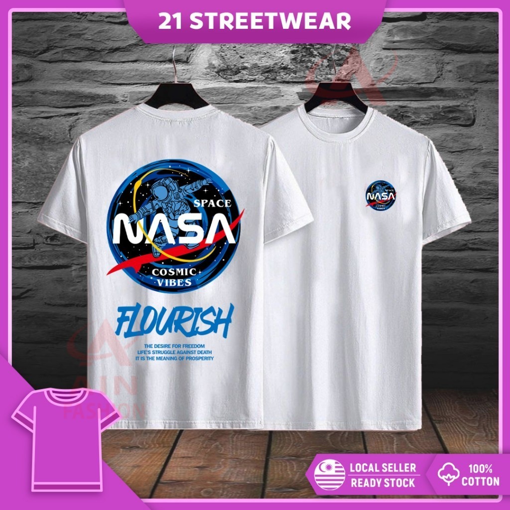 Nasa Tshirt Fashion Baju Nasa Round Neck Tshirt 100% Cotton Man T-Shirt ...