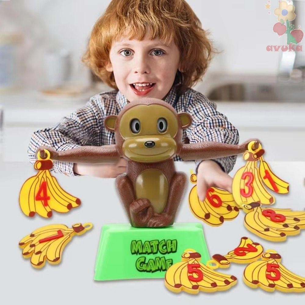 AVUKA Montessori Math Balance Toy, Puzzle Interactive Digital Monkey ...