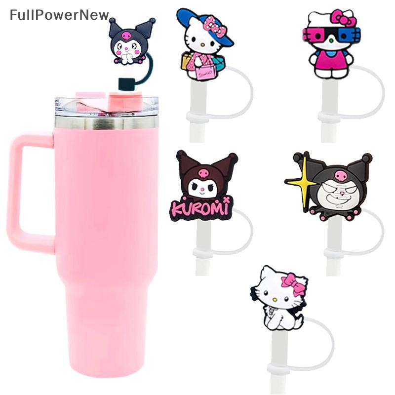 Full Sanrio Straw Cover Cap Hello Kitty Kuromi Melody Pvc Straw Dust ...