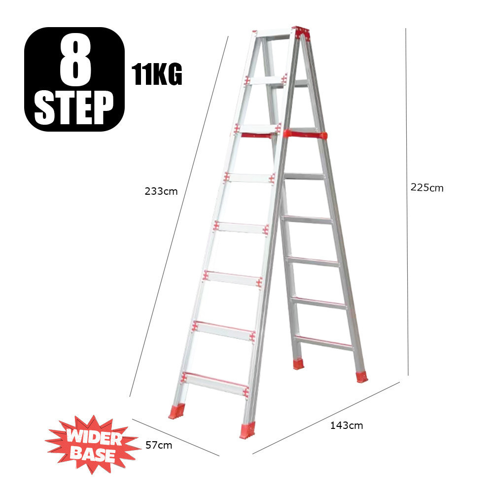 5-12 Step Ladderman Commercial Use Heavy Duty Aluminium Double Sided ...