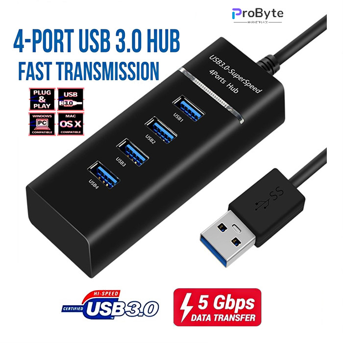 120cm USB HUB 3.0 5Gbps Splitter 4 Ports Adapter Fast Data Transfer USB ...